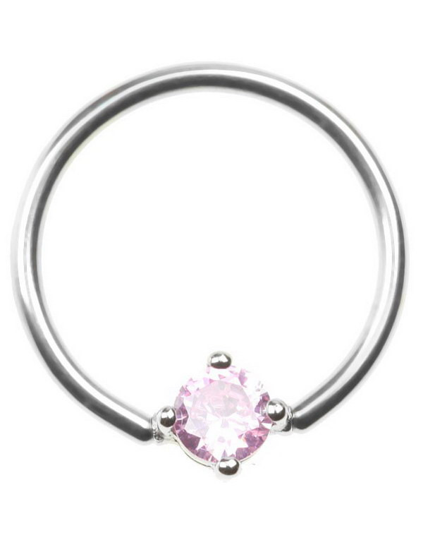 BCR Piercing med Rosa Sten