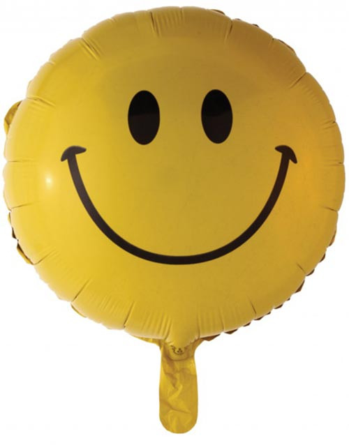 Gul Smiley Folieballong 46 cm
